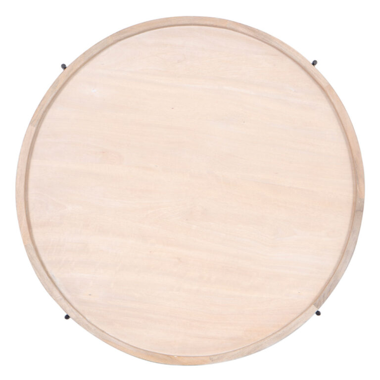 Charlie Mango Wood Round Tray Top Coffee Table
