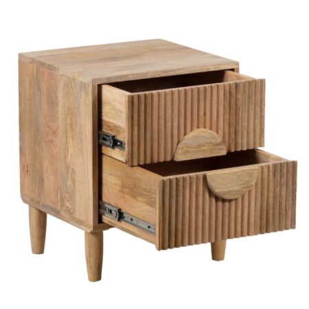 Rima Mango Wood Night Stand 2 Drawer - Natural