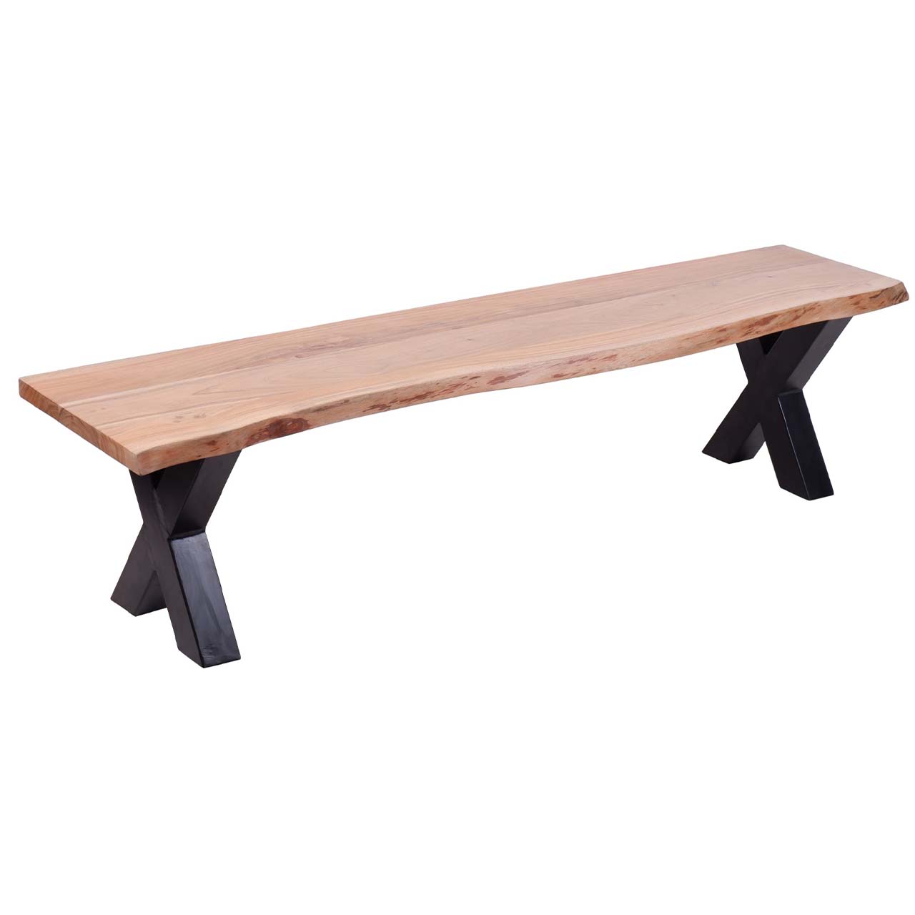 Spider Leg Acacia Wood Bench
