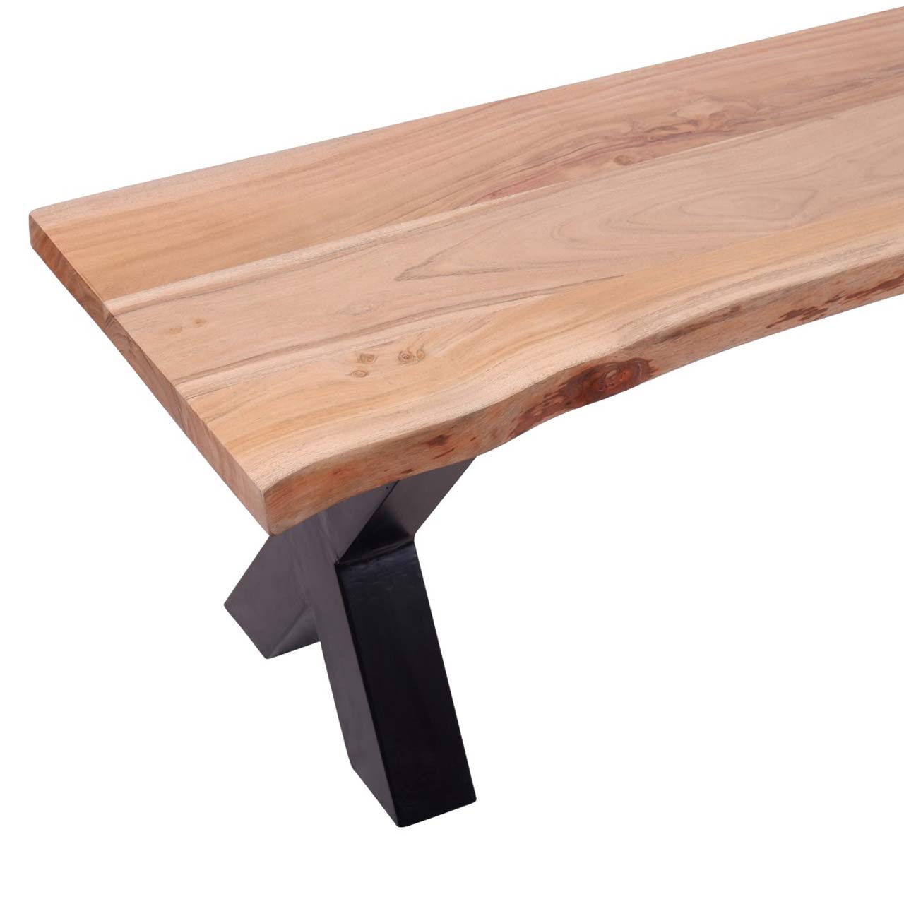 Spider Leg Acacia Wood Bench